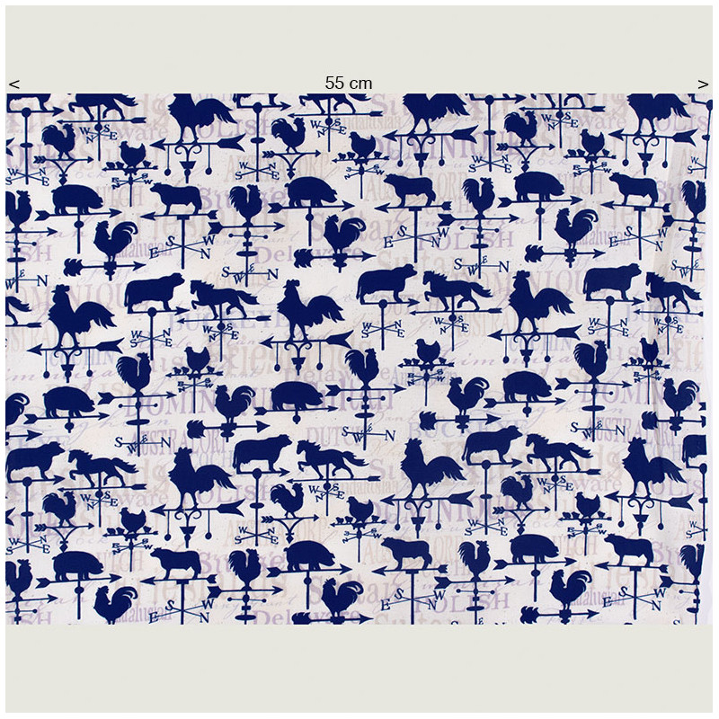 Wind Vanes Fabric, white and blue