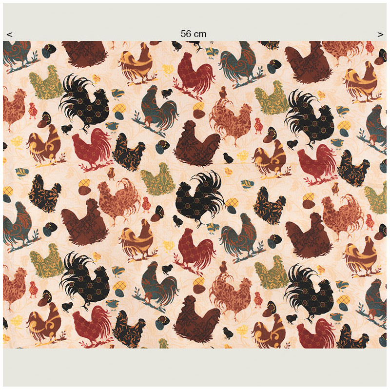 Roosters and Chickens quilting fabric by Wilmington Prints
