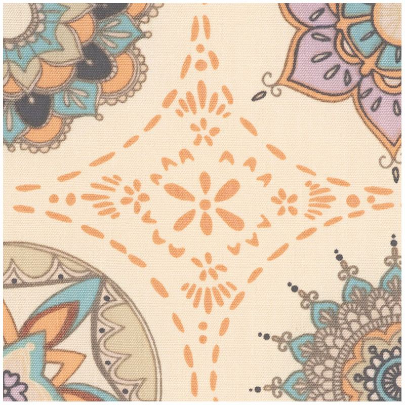 Mandala fabric beige cotton