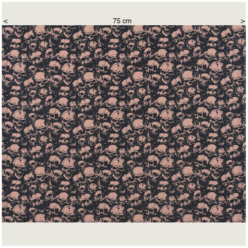 Piled up skulls fabric